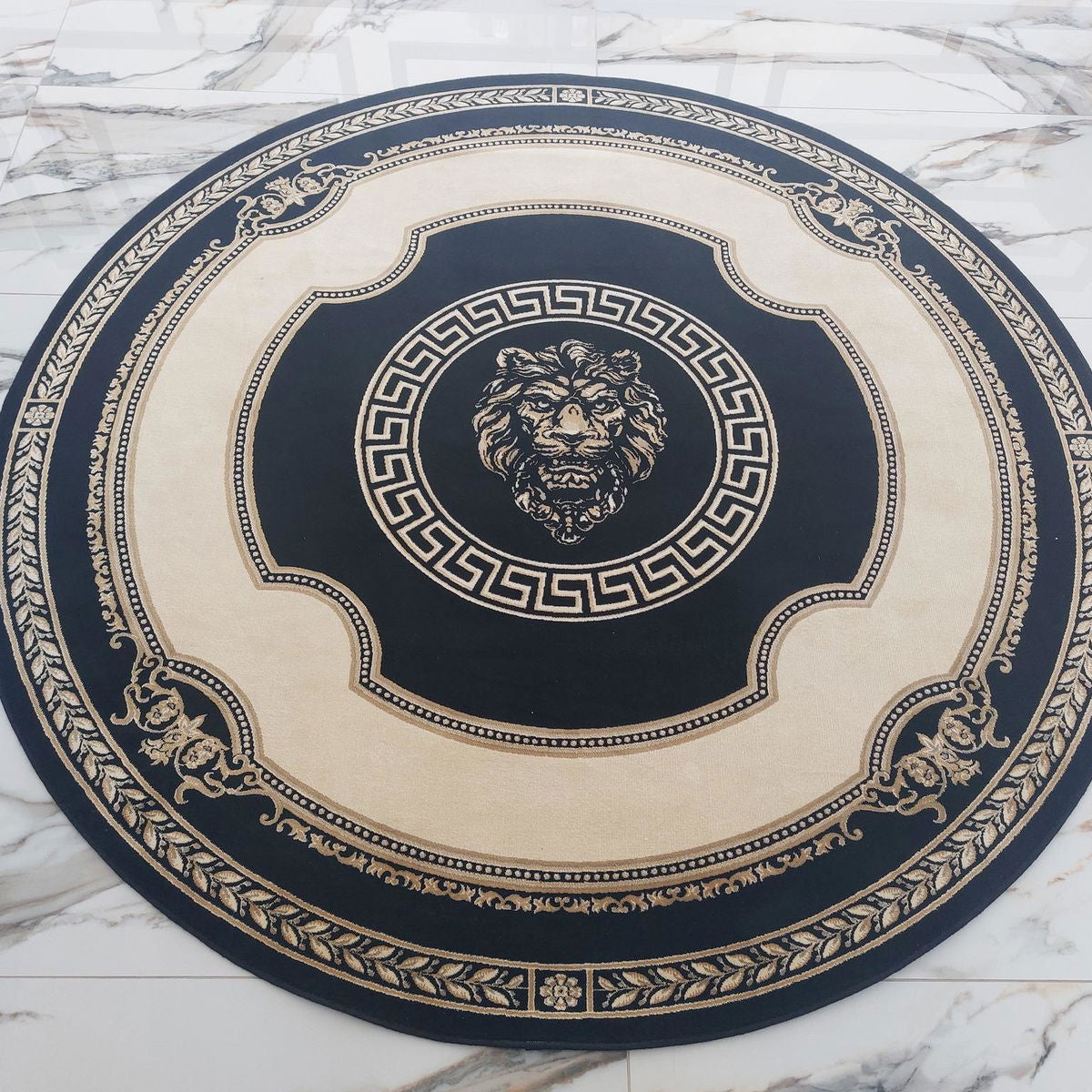 Dywan z meandrem Versace + lew czarny 150 - Meblowy Sklep Internetowy ...